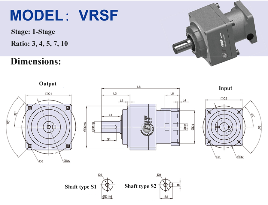 VRSF Helical Gear Precision Planetary Speed Reducer - Planetaryreducer.com